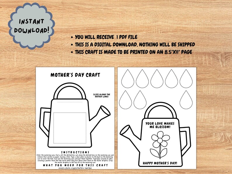 Mother’s Day Watering Can Craft | Your Love Makes Me Blossom ...