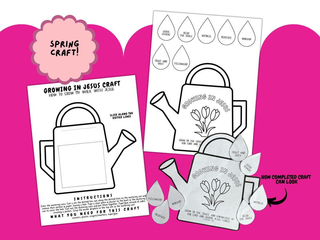 Printable Growing in Jesus Craft for Kids, Spiritual Growth Coloring ...