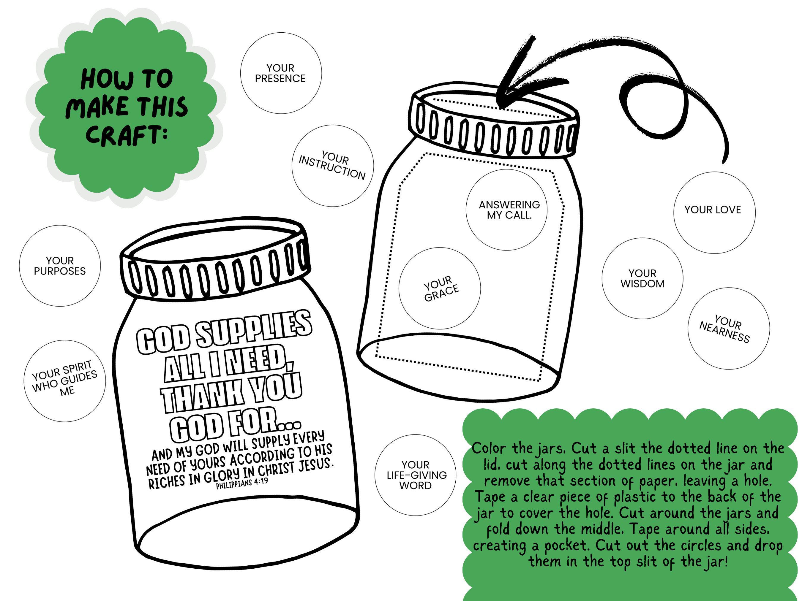 Back to School Bible Craft for Kids, Mason Jar Scripture Craft, Sunday ...