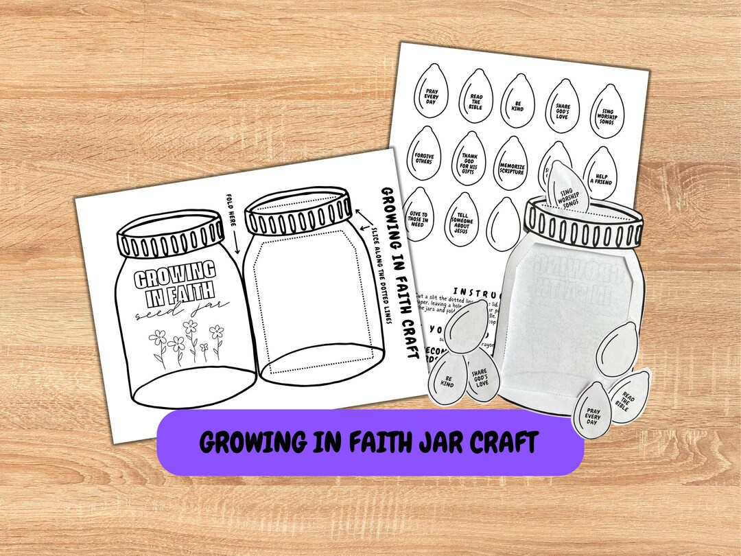 Growing in Faith Printable Kid's Jar Craft, How to Grow in Faith Craft ...