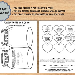 Printable Forgiveness Craft for Kids, Forgiveness Jar Activity ...