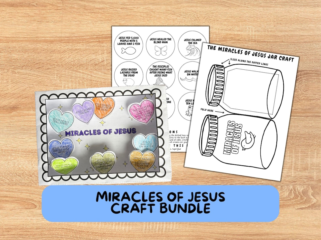 Miracles of Jesus Craft Bundle | Bible Crafts for Kids | Christian Jar ...