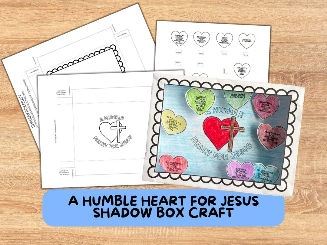 A Humble Heart for Jesus Shadow Box Craft | Christian Kids Printable ...