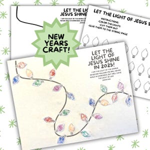 Let the Light of Jesus Shine New Year's Kid's Craft, I Am the Light of ...