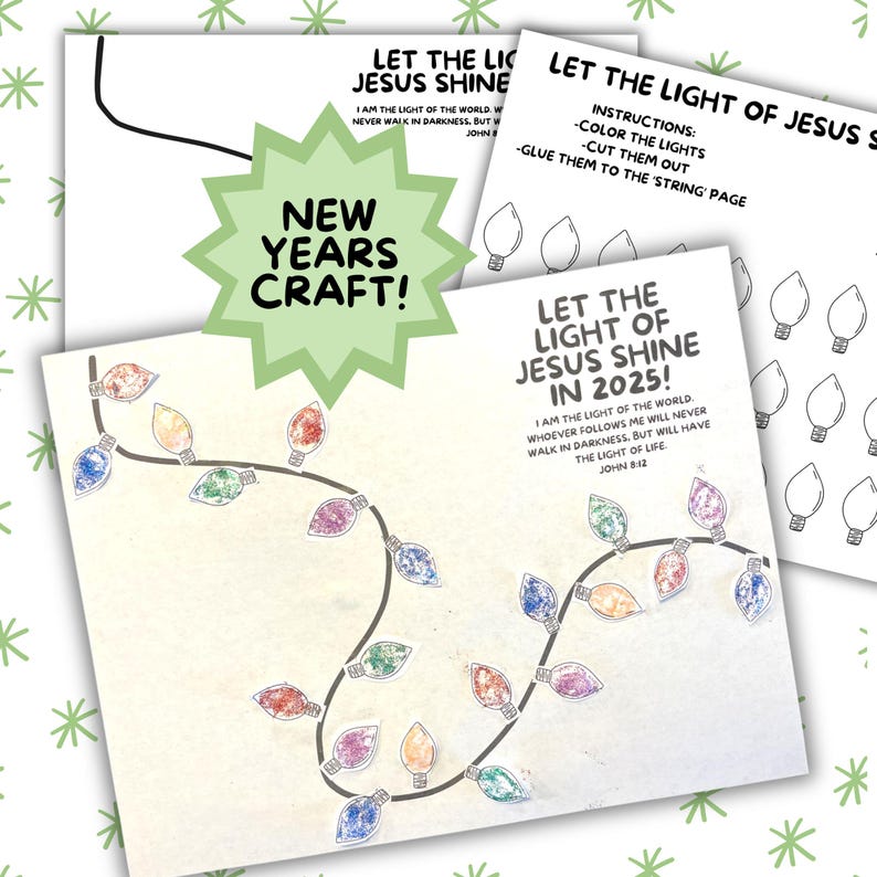 Let the Light of Jesus Shine New Year's Kid's Craft, I Am the Light of ...
