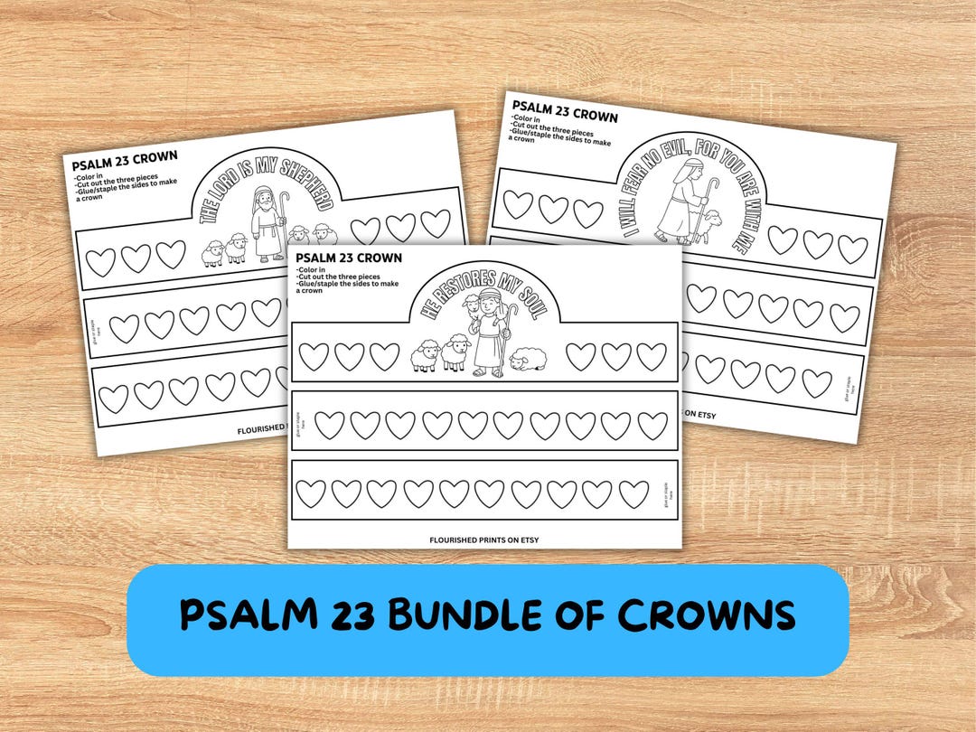 Psalm 23 Bundle of Crowns | Bible Lesson Craft | Sunday School ...