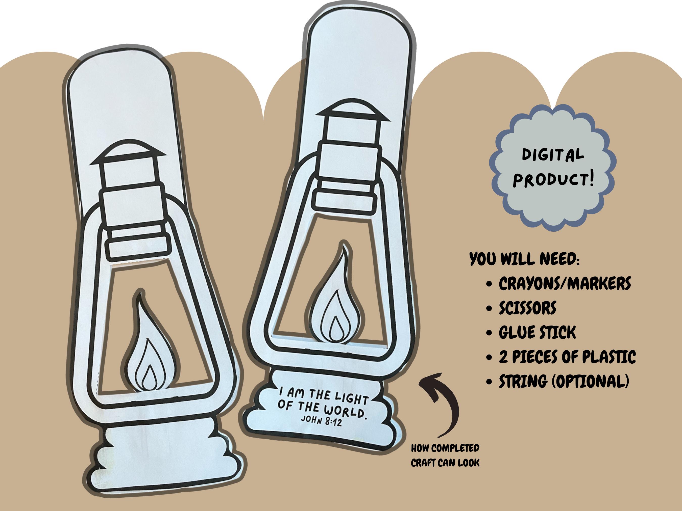 I Am the Light of the World Lantern Craft, Bible Story Activity, John 8 ...
