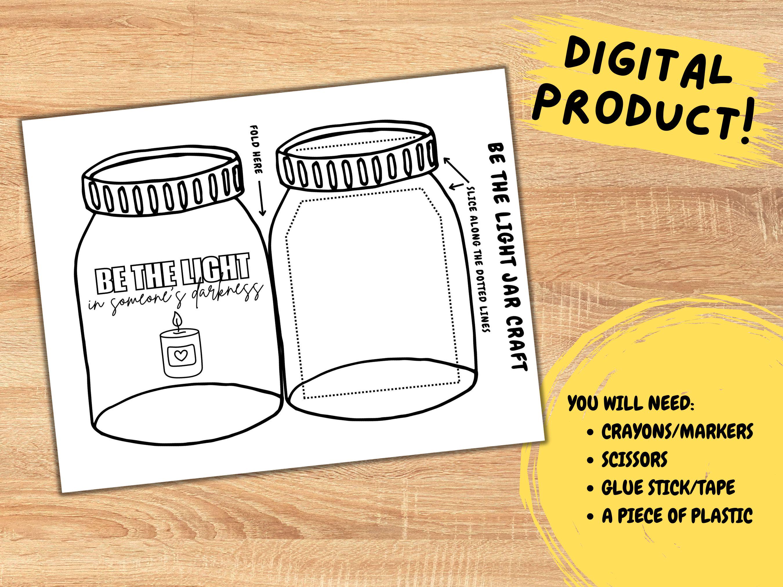 Be the Light Printable Craft for Kids, Mason Jar Activity, Sunday ...