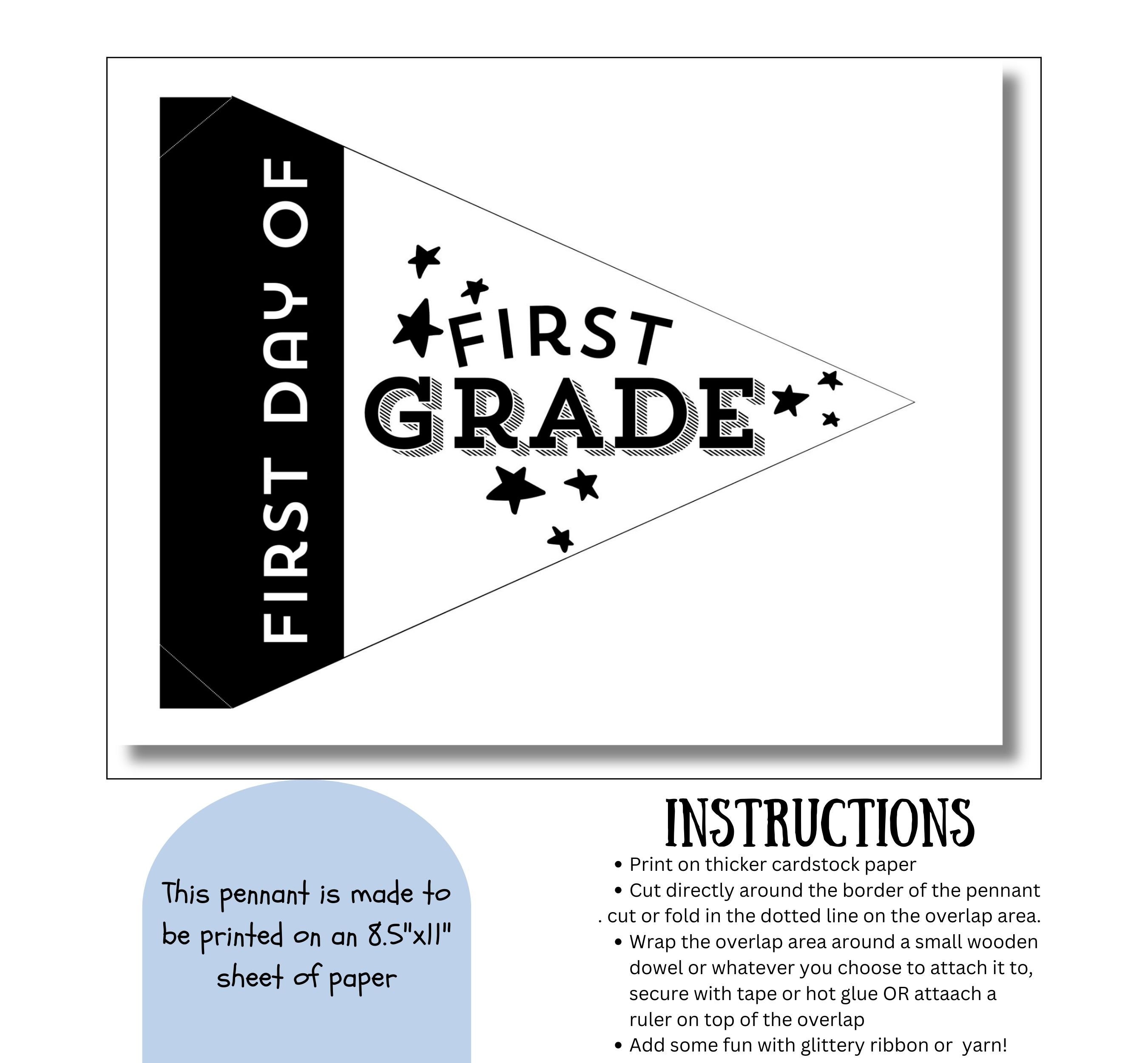 Editable Back to School Pennant Flag, Minimalist Last Day of School ...