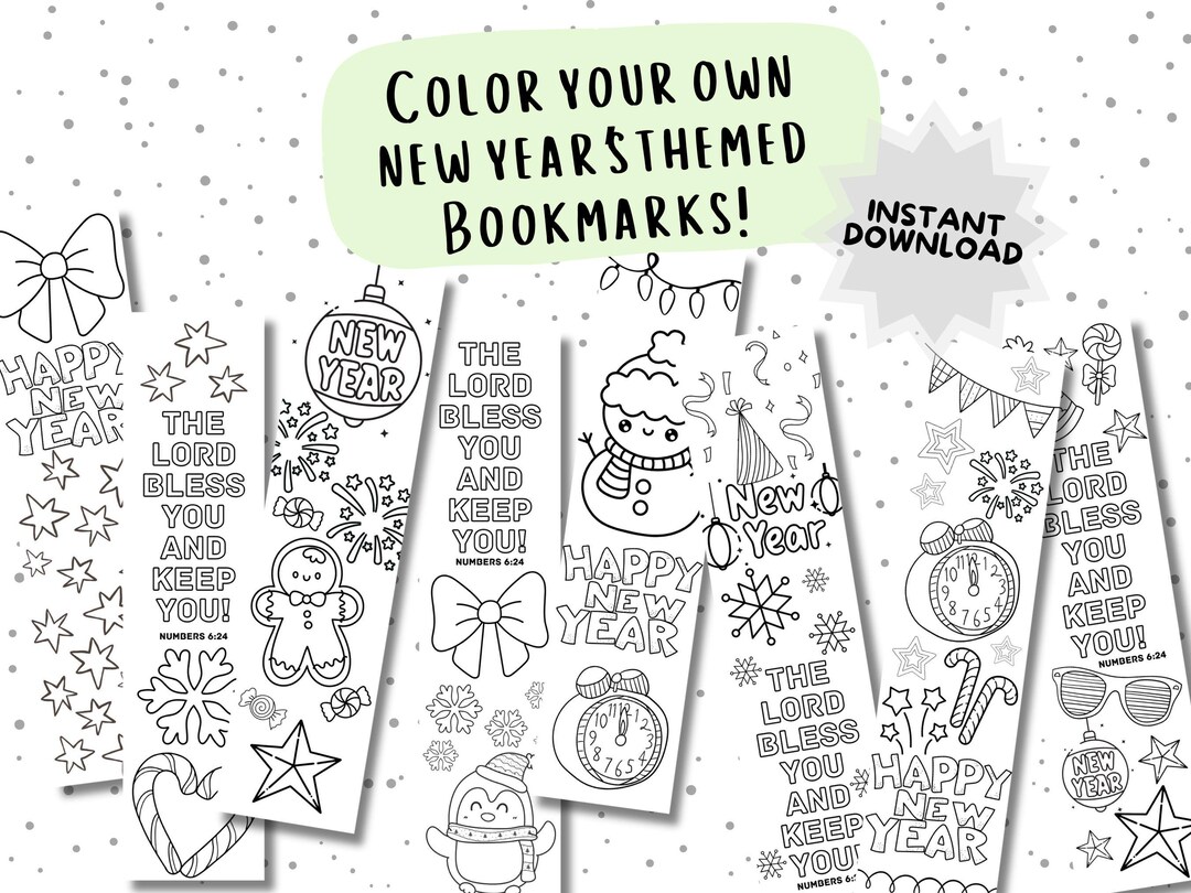 New Year's Bookmarks for Sunday School, Printable Craft, New Years ...