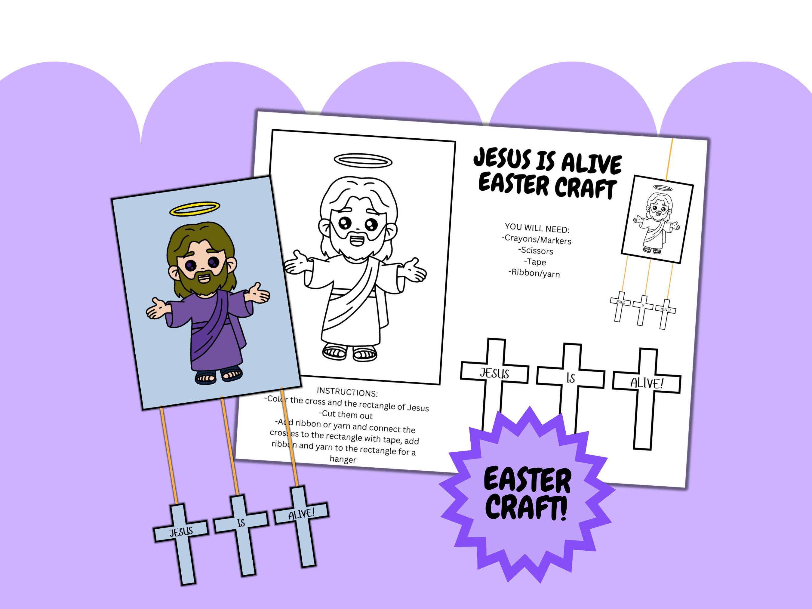 Easter Cross Kid's Craft, Sunday School Craft, Printable Easter ...