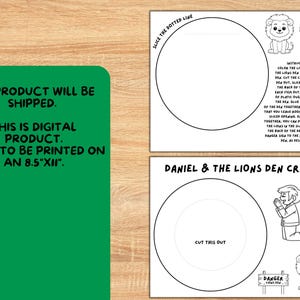 Daniel and the Lions Den Printable Kid's Craft, Bible Story Activity ...