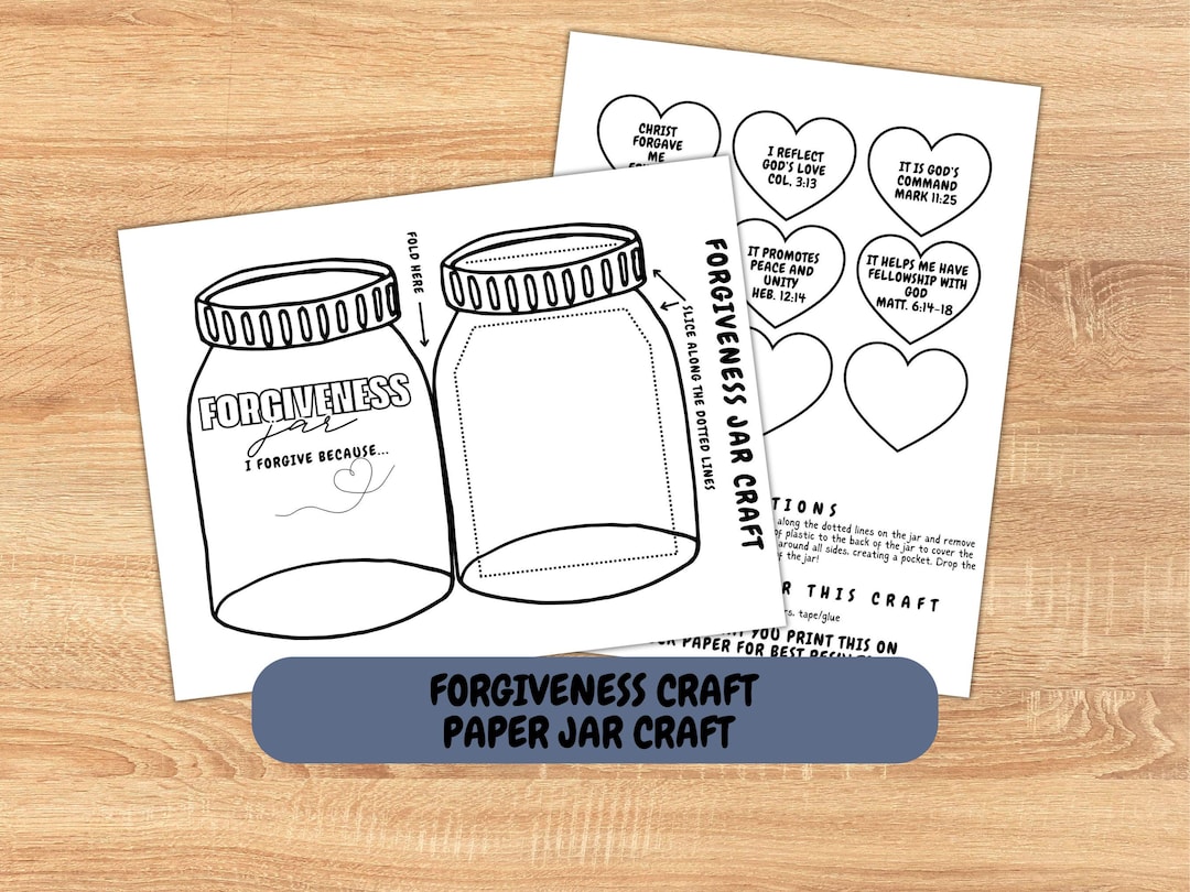 Printable Forgiveness Craft for Kids, Forgiveness Jar Activity ...