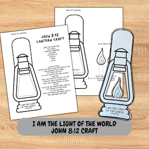 I Am the Light of the World Lantern Craft, Bible Story Activity, John 8 ...
