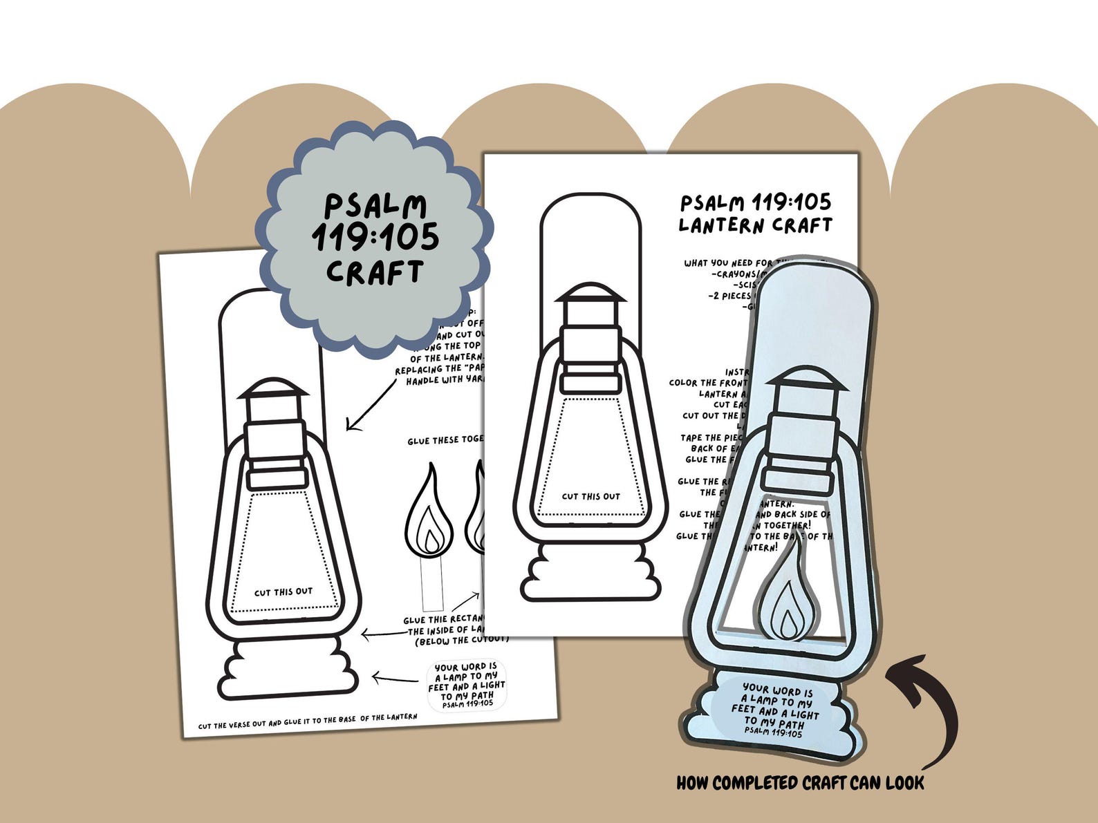 Thy Word is A Lamp Unto My Feet Lantern Craft, Bible Story Activity ...