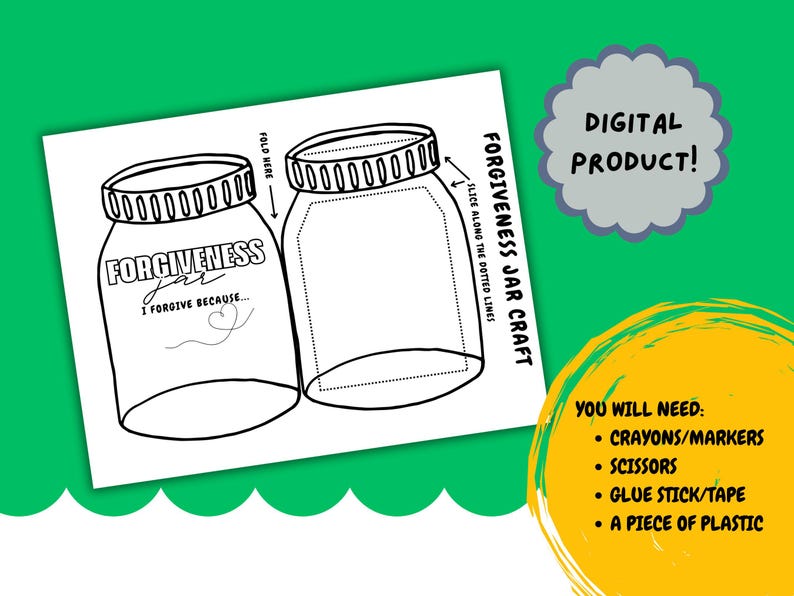 Printable Forgiveness Craft for Kids, Forgiveness Jar Activity ...