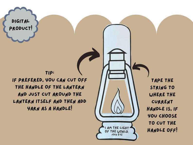 I Am the Light of the World Lantern Craft, Bible Story Activity, John 8 ...