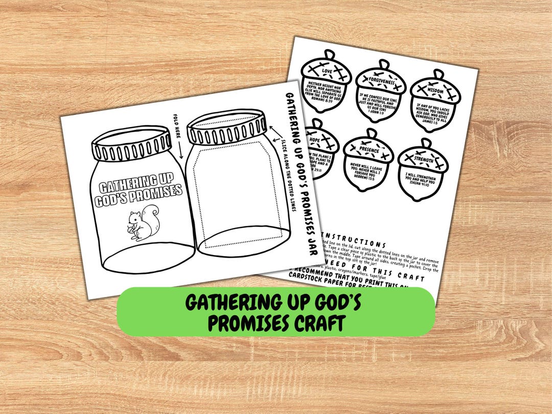 Gathering up God's Promises Printable Craft for Kids, Mason Jar ...