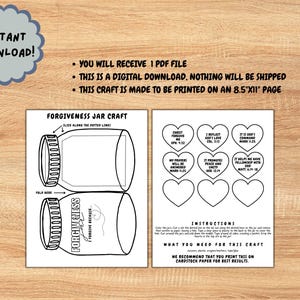 Printable Forgiveness Craft for Kids, Forgiveness Jar Activity ...