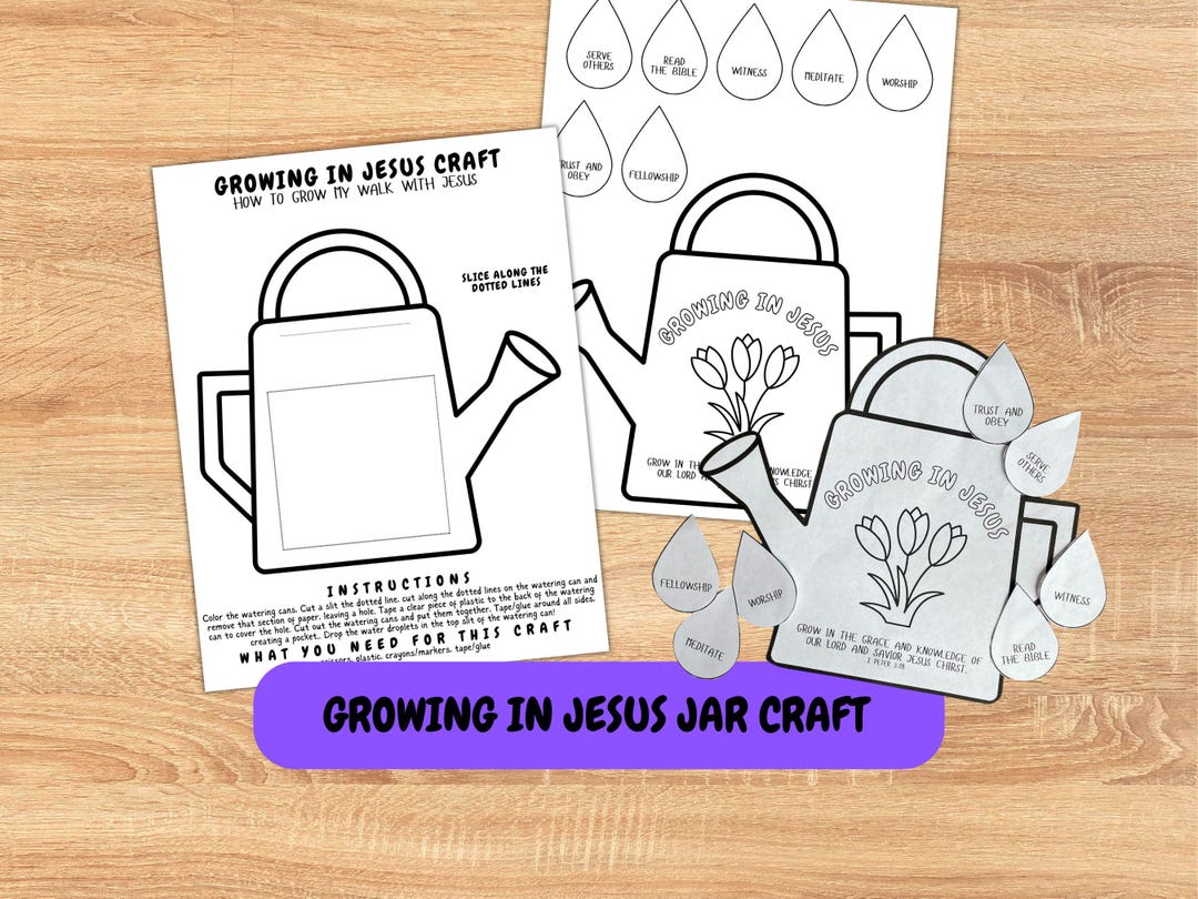 Printable Growing in Jesus Craft for Kids, Spiritual Growth Coloring ...