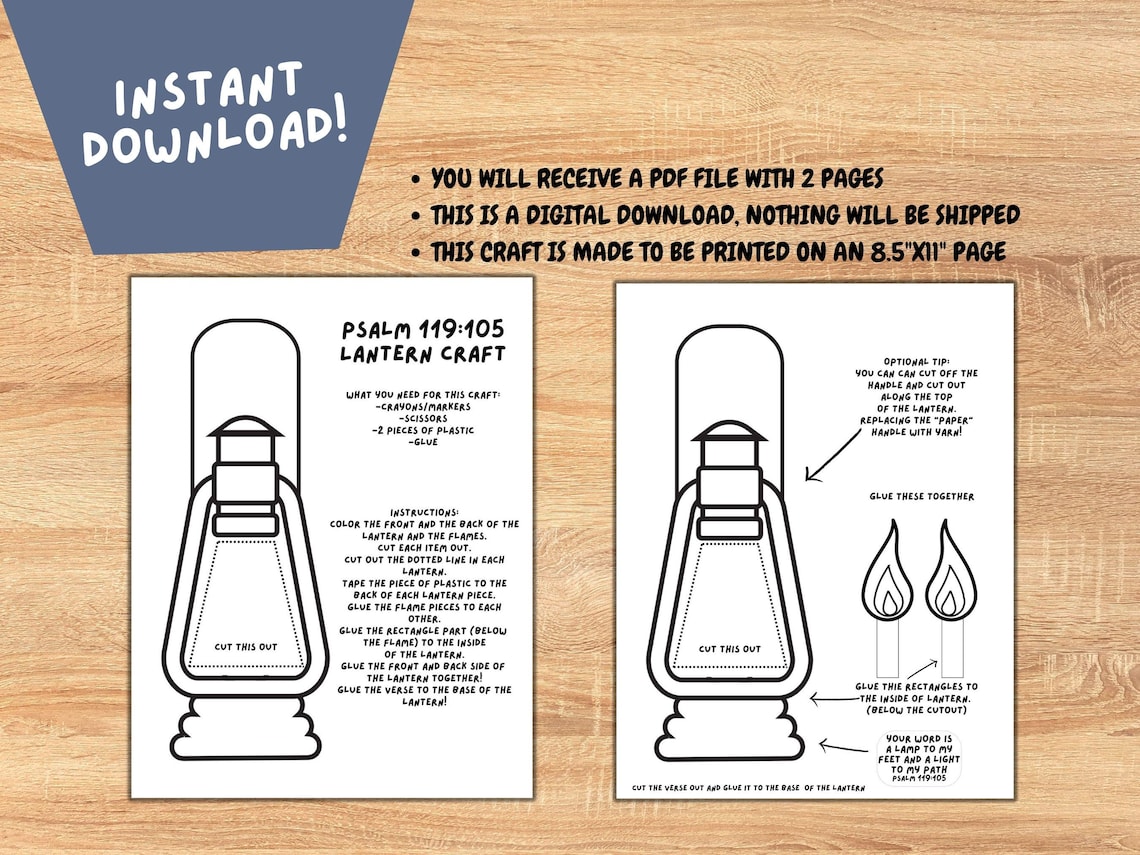 Thy Word is A Lamp Unto My Feet Lantern Craft, Bible Story Activity ...