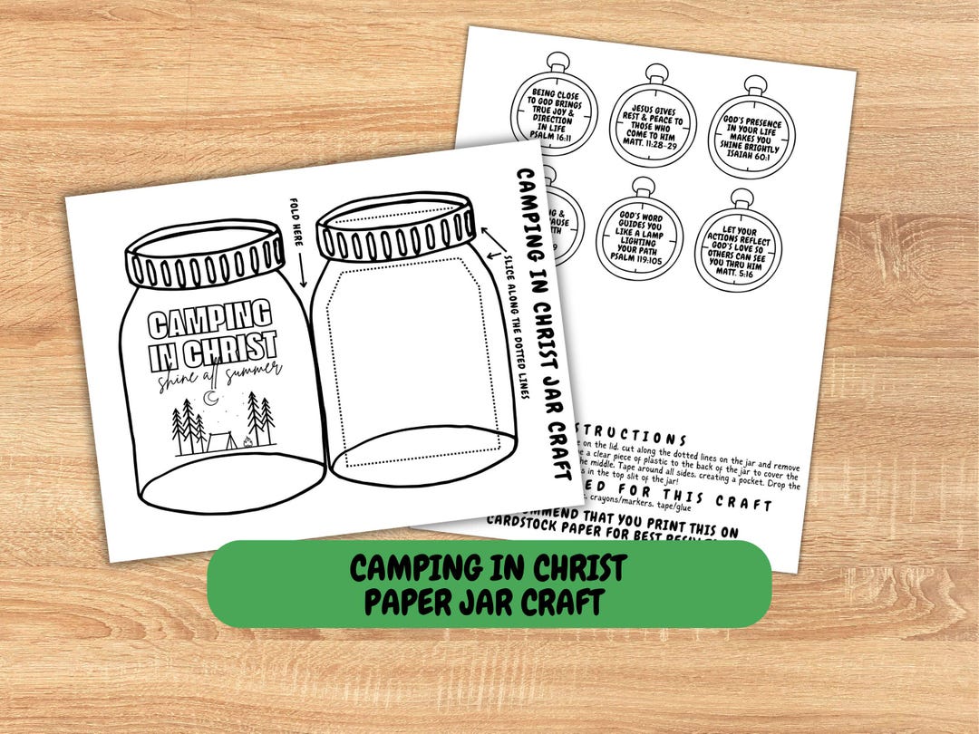 Camping in Christ Jar Craft – Bible Verse Compass Activity | Christian ...