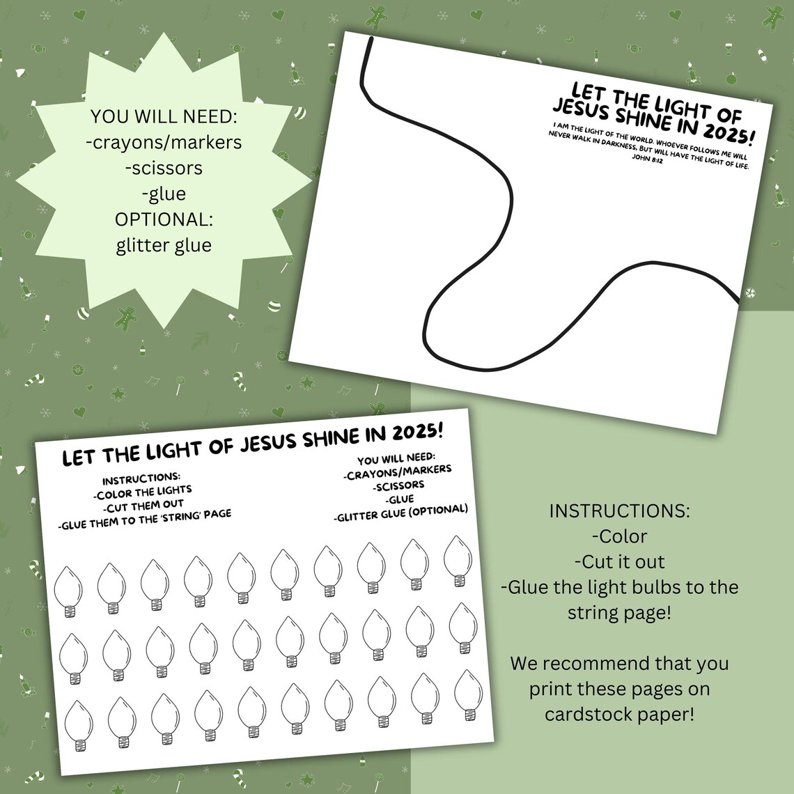 Let the Light of Jesus Shine New Year's Kid's Craft, I Am the Light of ...