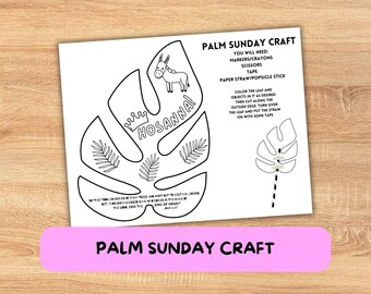 Palm Sunday Easter Week Kid's Craft Bundle, Donkey Craft, Palm Leaf ...