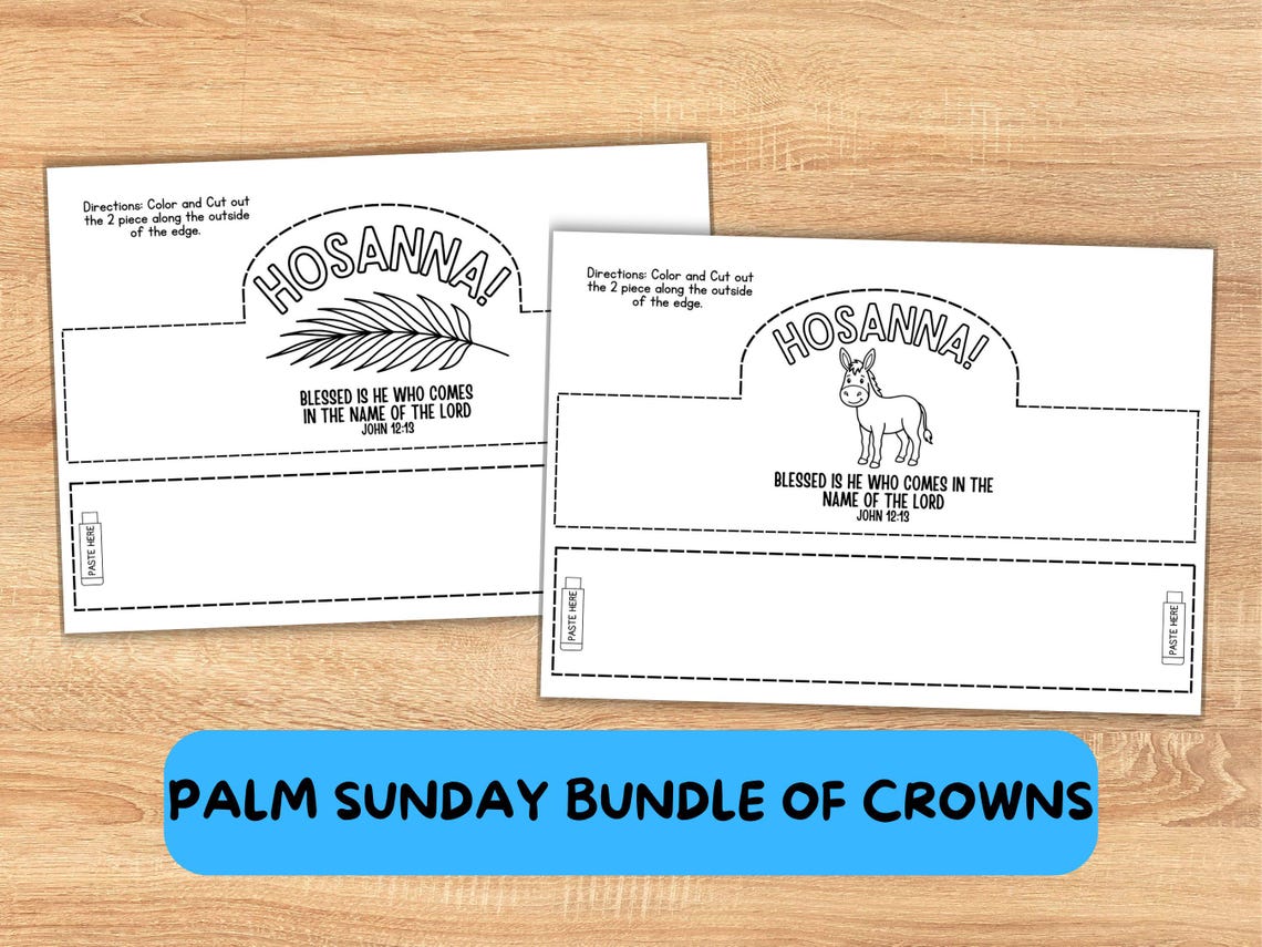 Palm Sunday Crown Craft Bundle | Hosanna Crown | Triumphal Entry of ...