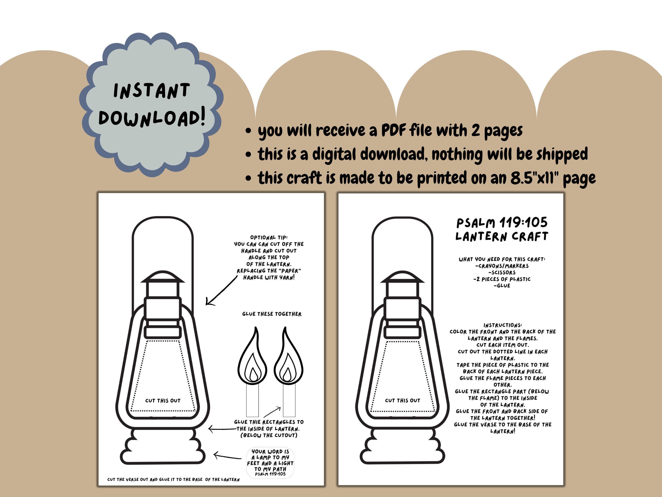 Thy Word is A Lamp Unto My Feet Lantern Craft, Bible Story Activity ...