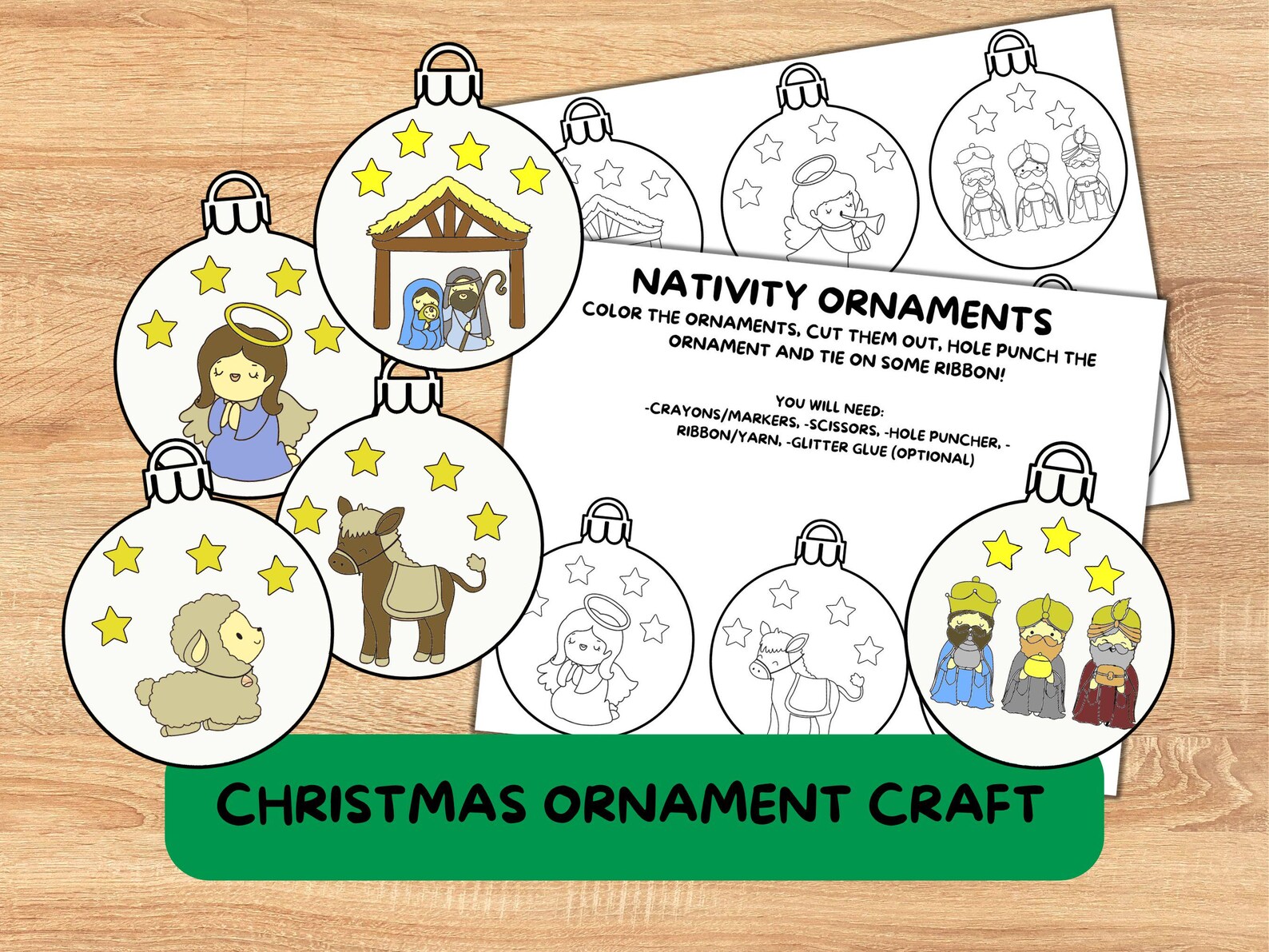 Printable Nativity Ornaments, Christmas Ornaments, Printable Ornaments ...