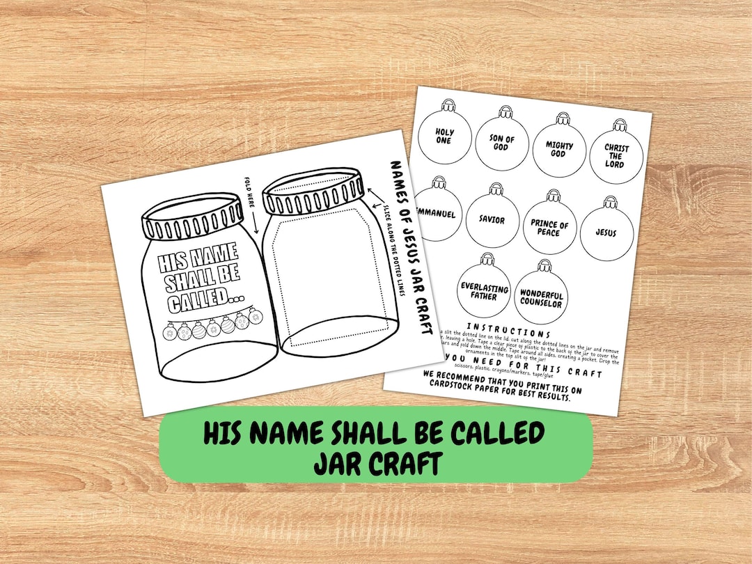 The Names of Jesus Christmas Printable Jar Craft for Kids | His Name ...