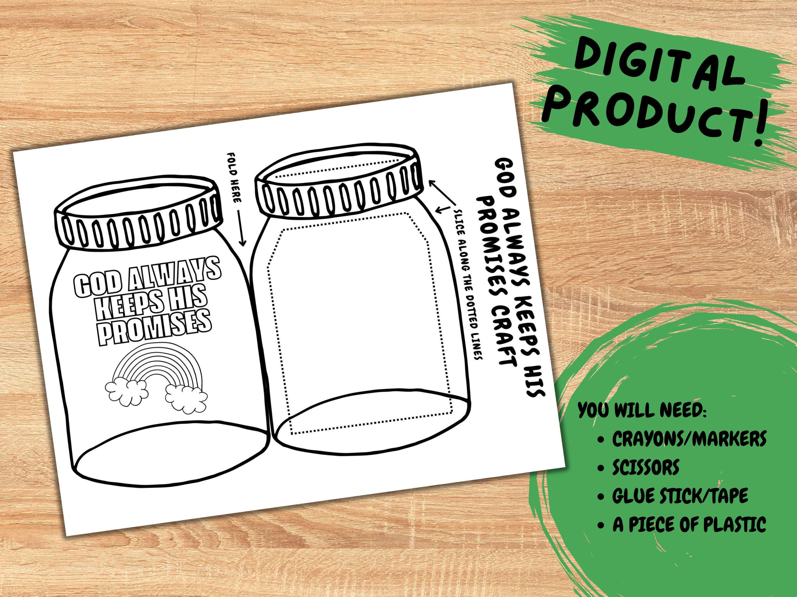 God's Always Keeps His Promises Jar Craft, Printable Sunday School ...
