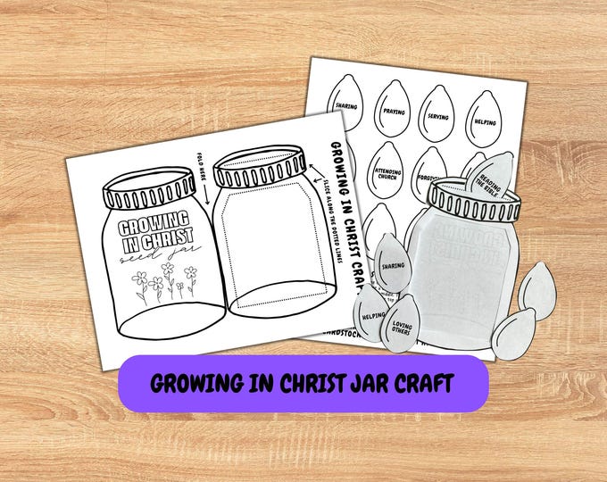 Growing in Christ Craft Activity for Kids, Bible Printable Activity ...