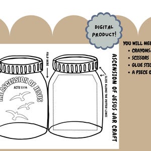 Ascension of Jesus, Printable Bible Jar Craft, Jesus Ascending Sunday ...