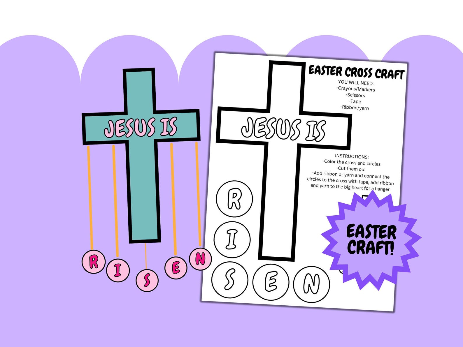 Easter Kid's Cross Craft, Jesus is Risen, Kid's Craft, Sunday School ...