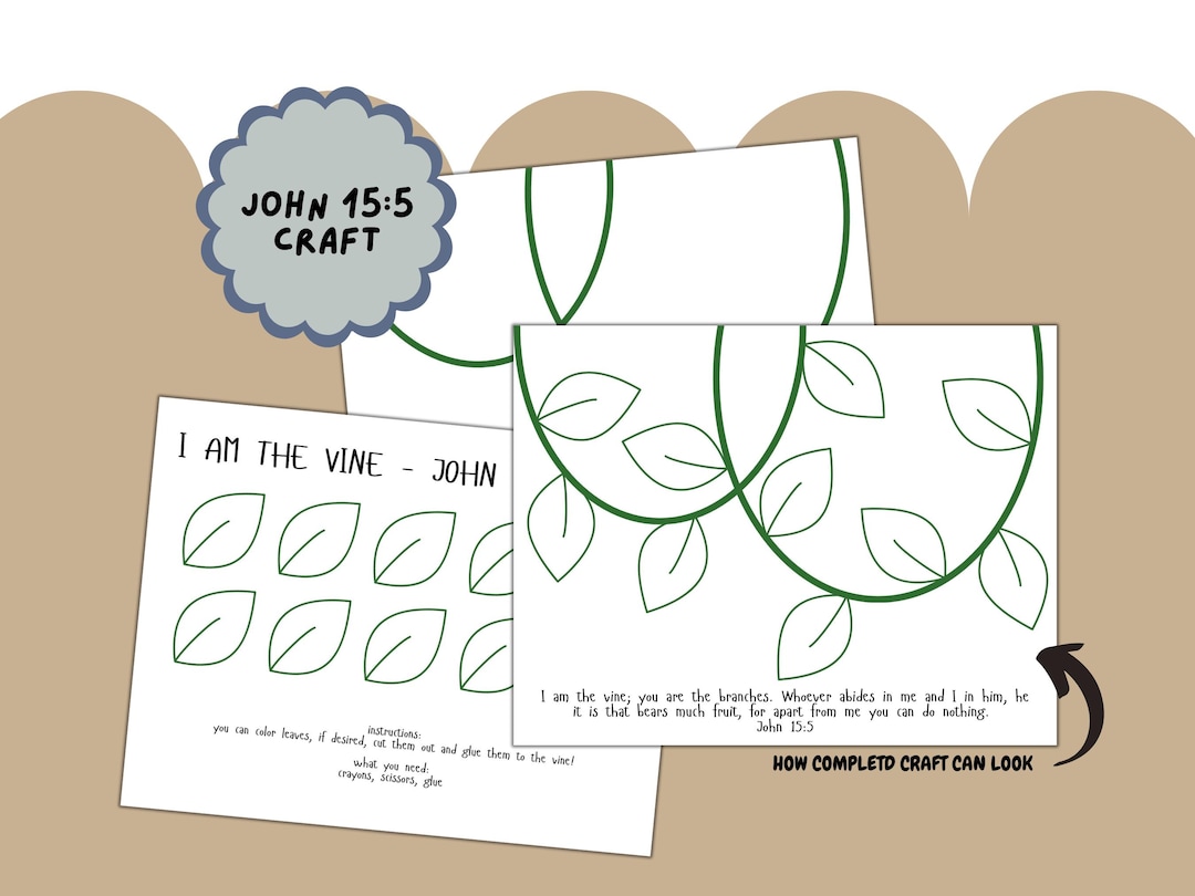 I Am the Vine You Are the Branches Printable Kid's Craft, John 15:5 ...