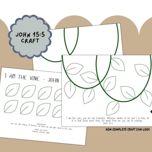 I Am the Vine You Are the Branches Printable Kid's Craft, John 15:5 ...