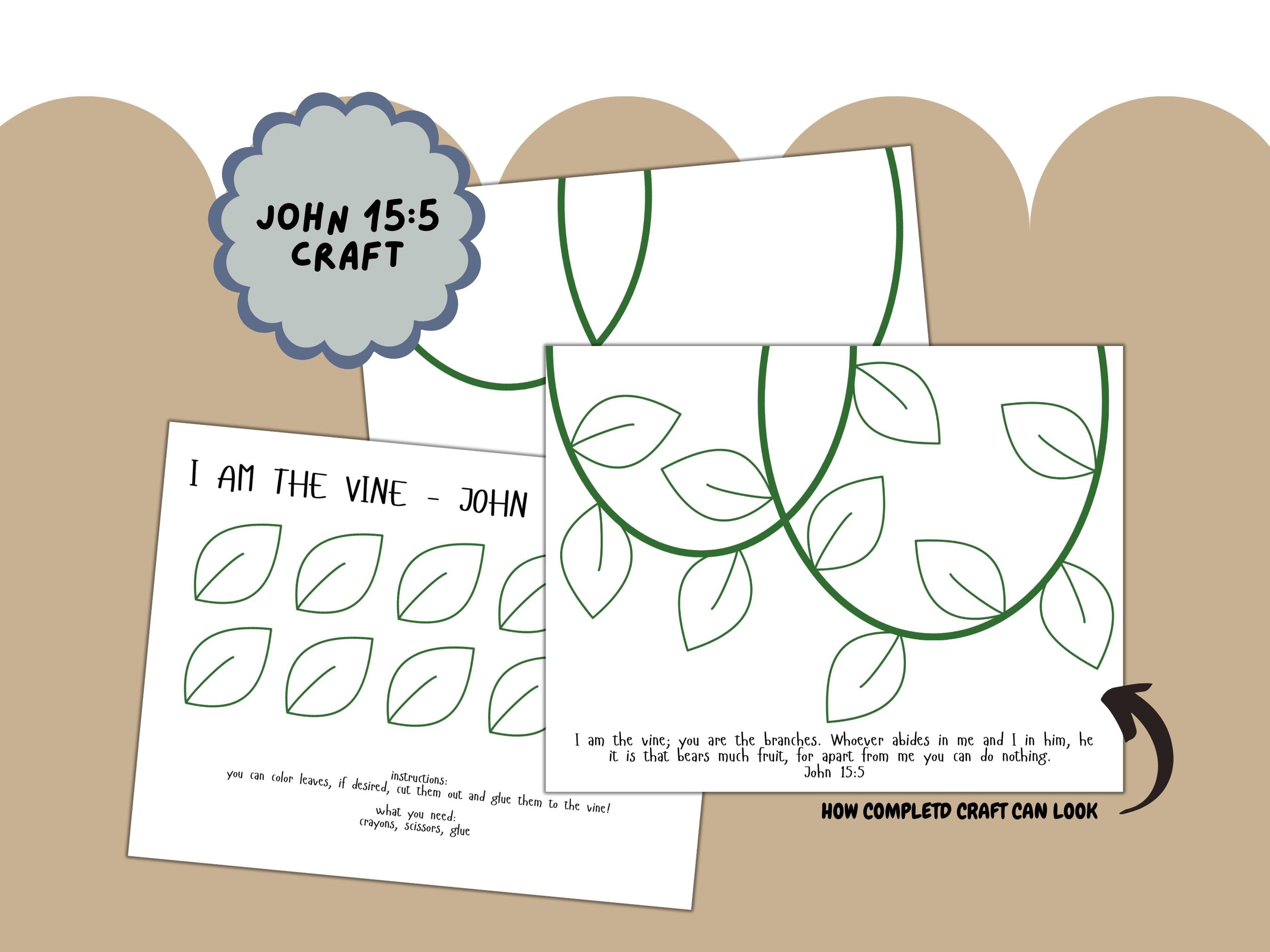 I Am the Vine You Are the Branches Printable Kid's Craft, John 15:5 ...