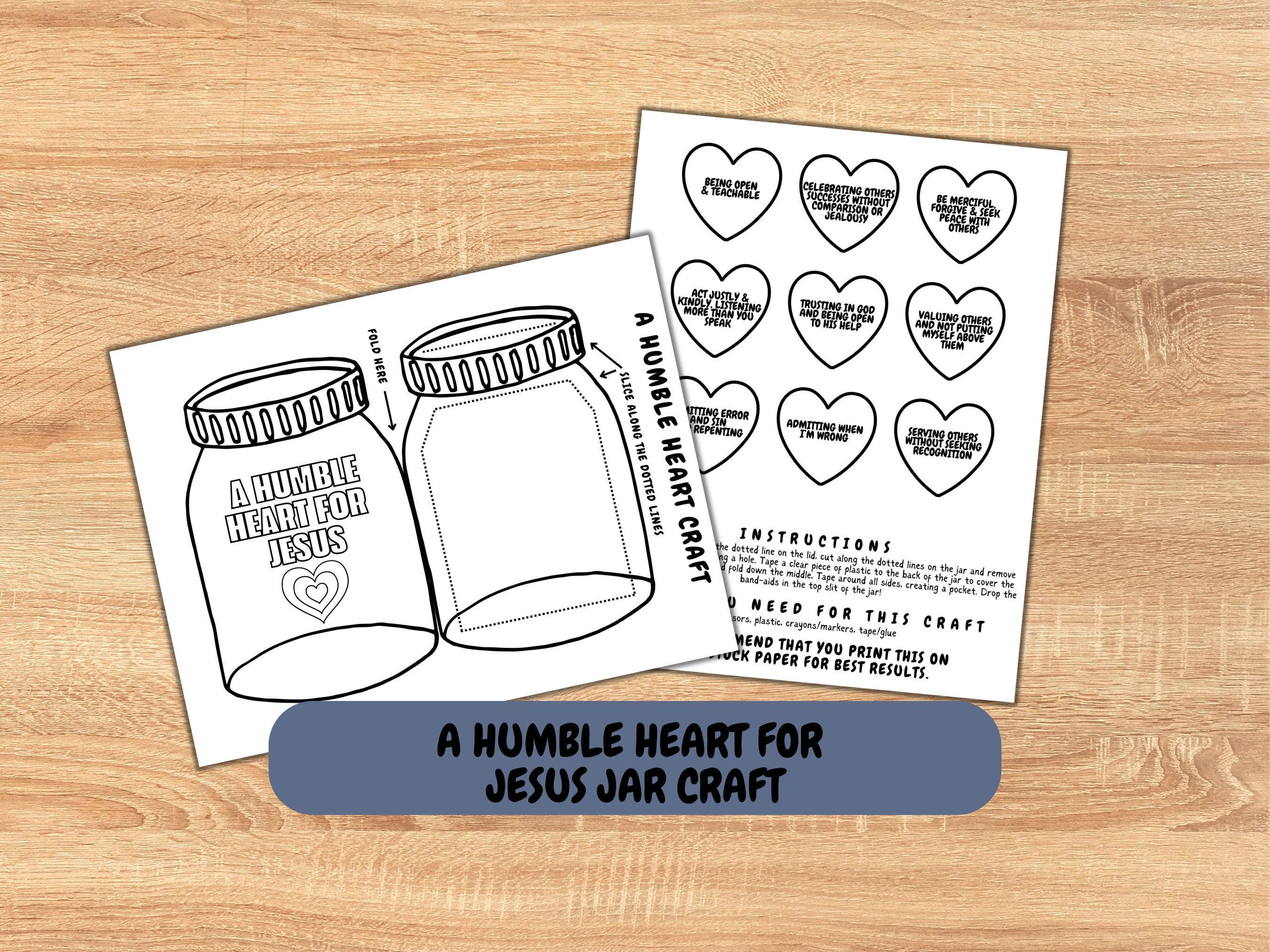 A Humble Heart for Jesus Printable Jar Kid's Craft, Printable Sunday ...