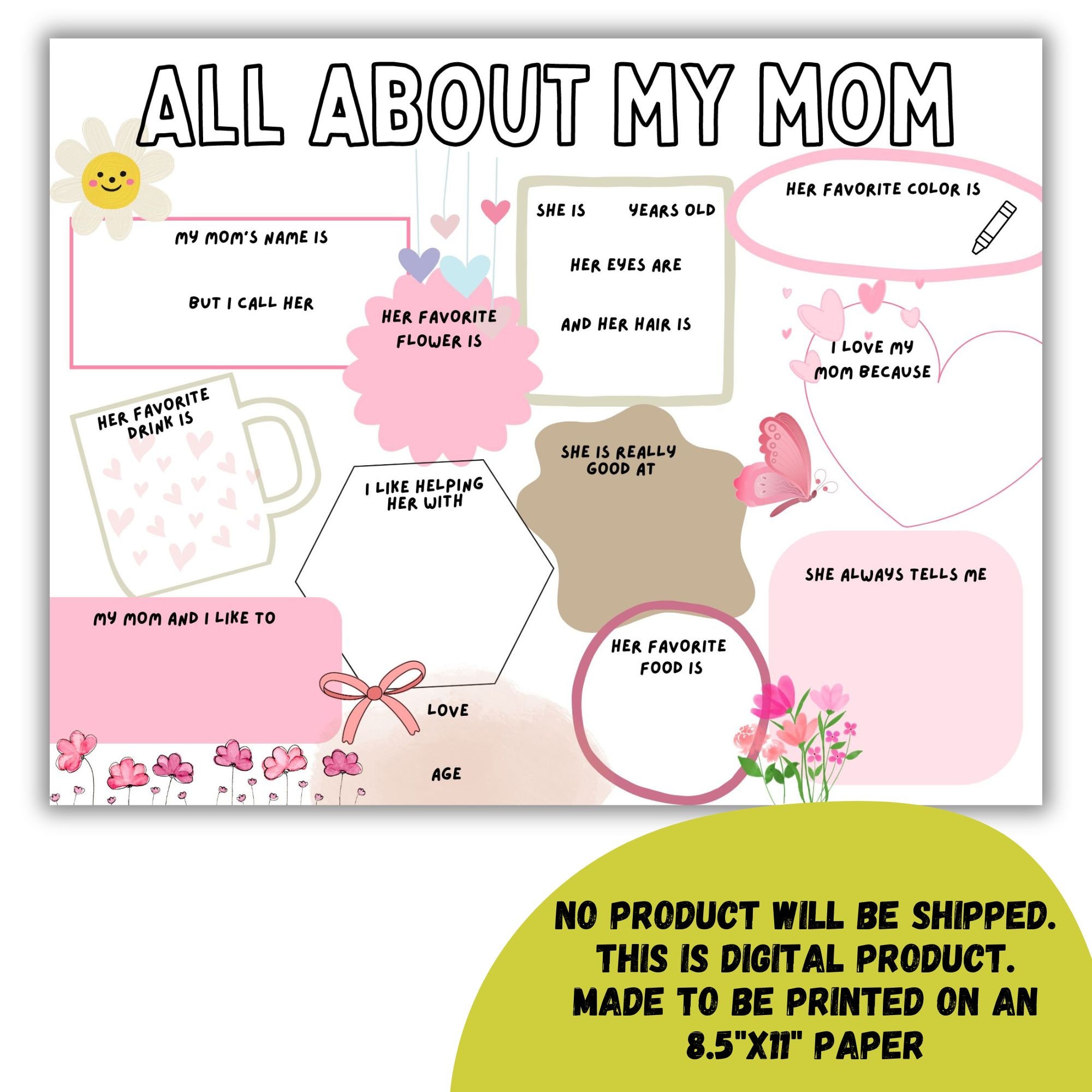 All About Mom Mother's Day Questions Project Sunday School PDF Digital ...