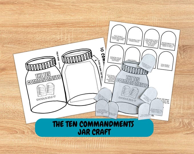 10 Commandments Pocket Craft for Kids | Bible Coloring Activity ...