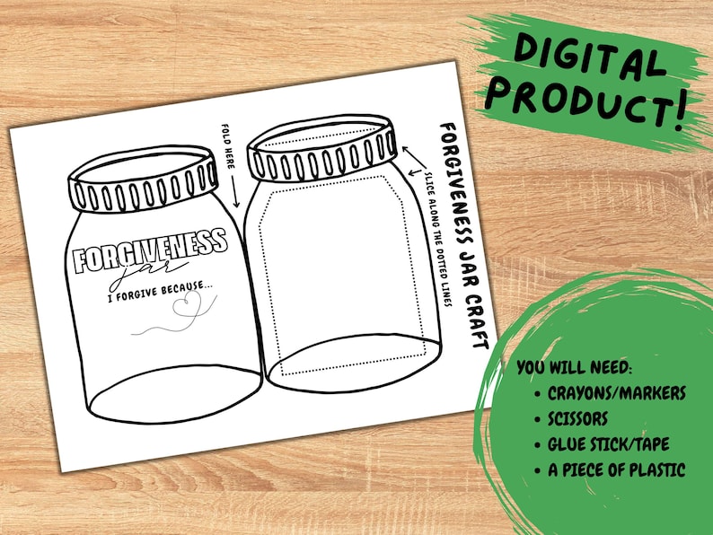 Printable Forgiveness Craft for Kids, Forgiveness Jar Activity ...