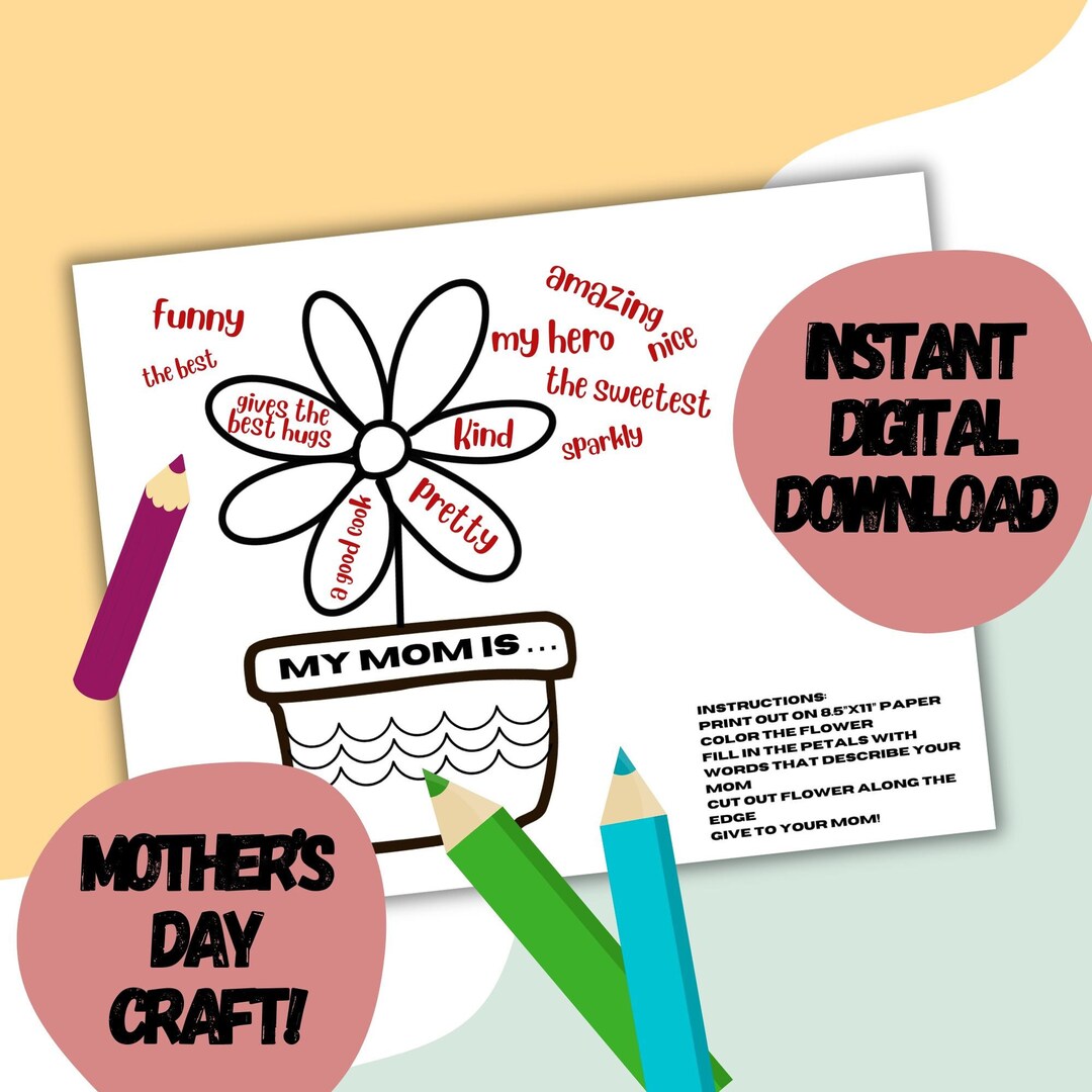 Mother's Day Printable Questionnaire, My Mom Is, All About My Mom Craft ...