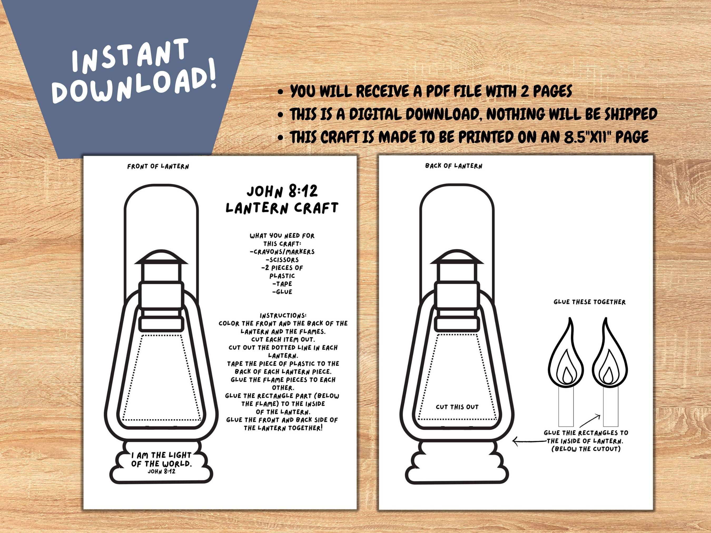 I Am the Light of the World Lantern Craft, Bible Story Activity, John 8 ...