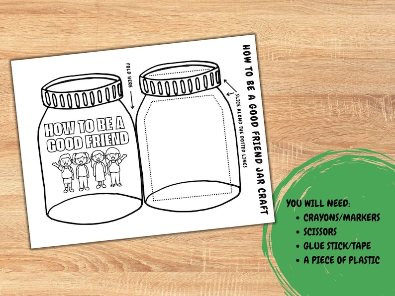 How to Be a Friend Printable Craft for Kids, Mason Jar Activity, Sunday ...