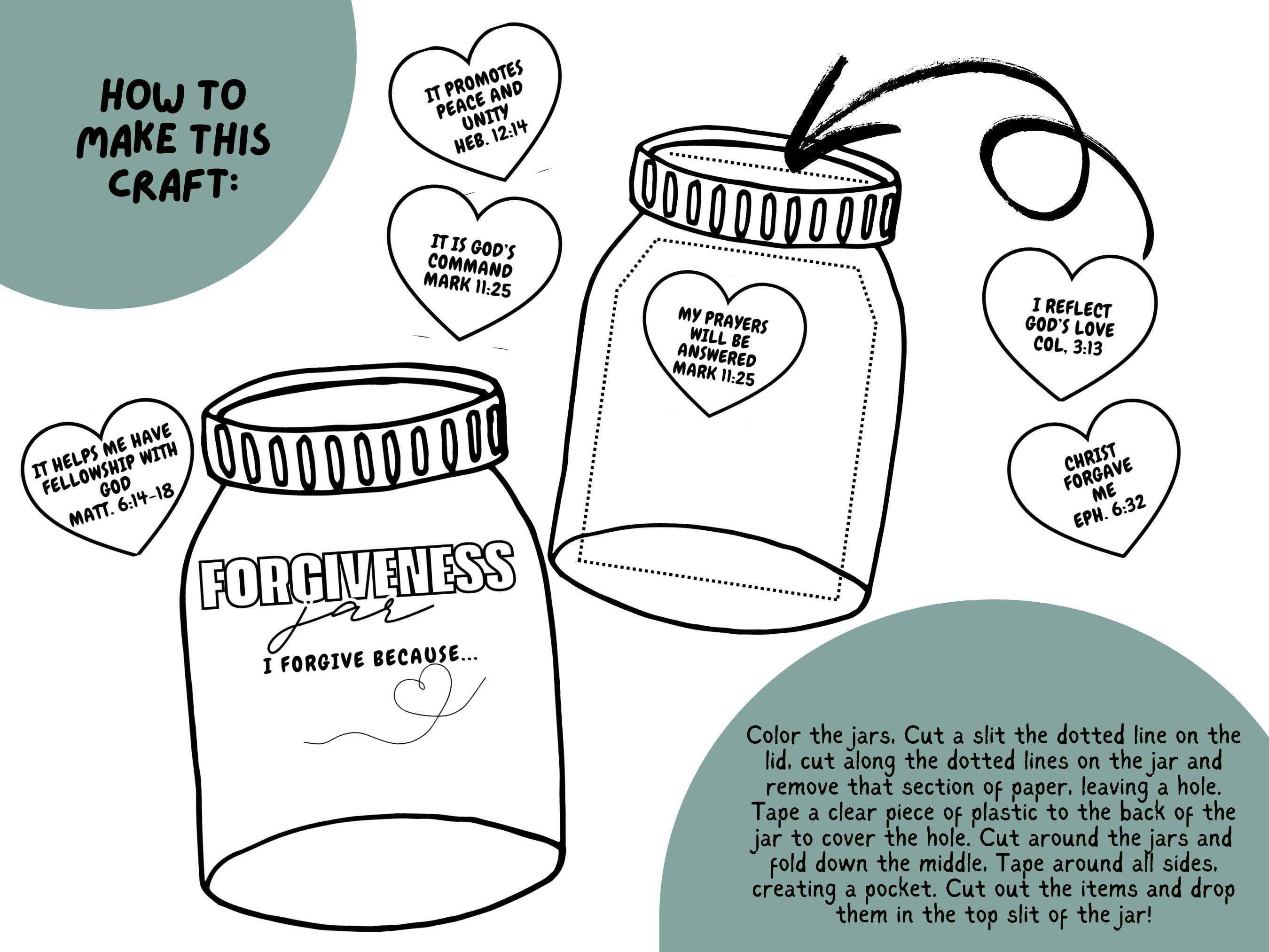Printable Forgiveness Craft for Kids, Forgiveness Jar Activity ...