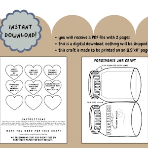 Printable Forgiveness Craft for Kids, Forgiveness Jar Activity ...