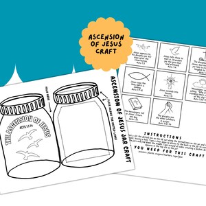 Ascension of Jesus, Printable Bible Jar Craft, Jesus Ascending Sunday ...