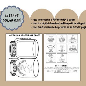 Ascension of Jesus, Printable Bible Jar Craft, Jesus Ascending Sunday ...